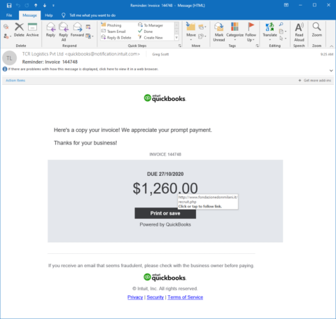 Phishing: Reminder: Invoice 144748 - www.dgregscott.com
